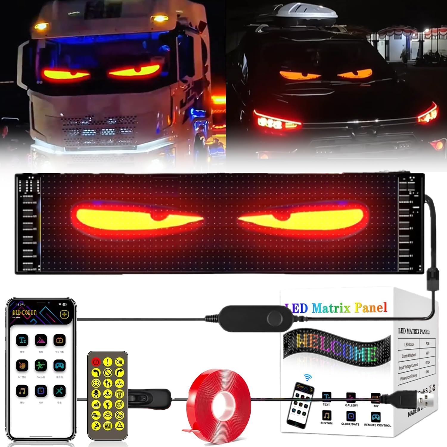 Amazon.com: Car demon eye light, car window color eye protection light ...