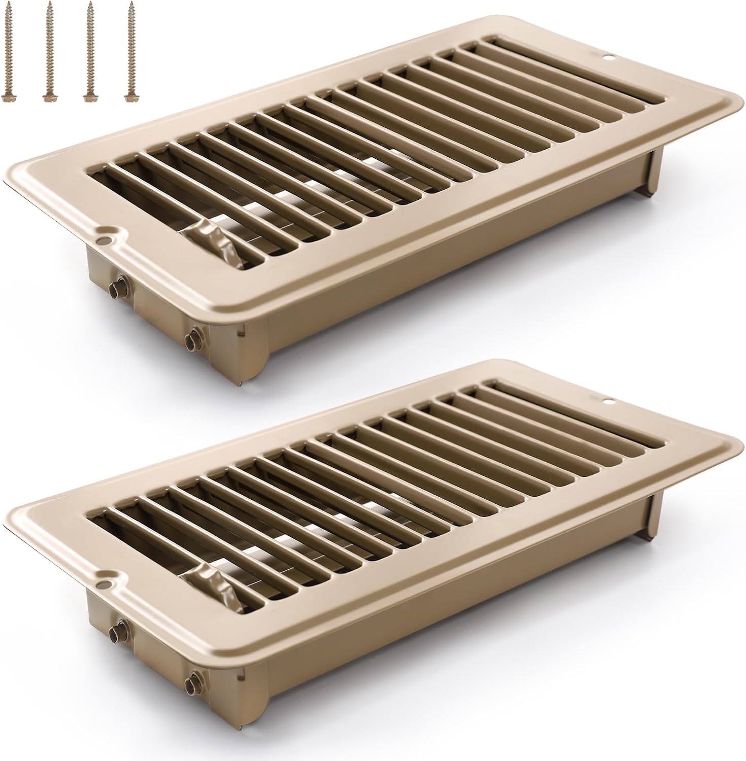 2 Pcs 4" x 8" Floor Register Vents RV Vent Cover Heavy Duty Metal ...