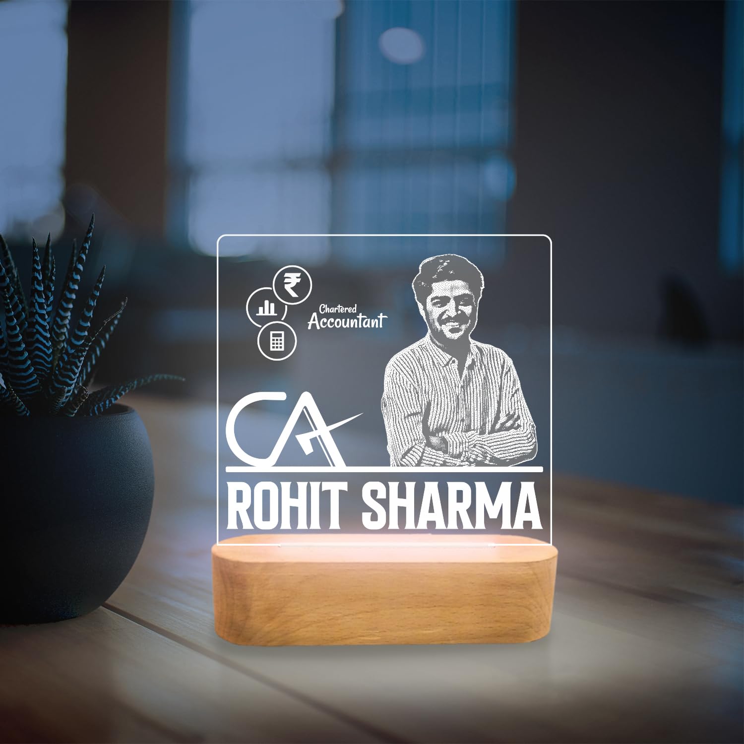 Buy Gift Me Bazar Customized Chartered Accountant Lamp with Warm White ...