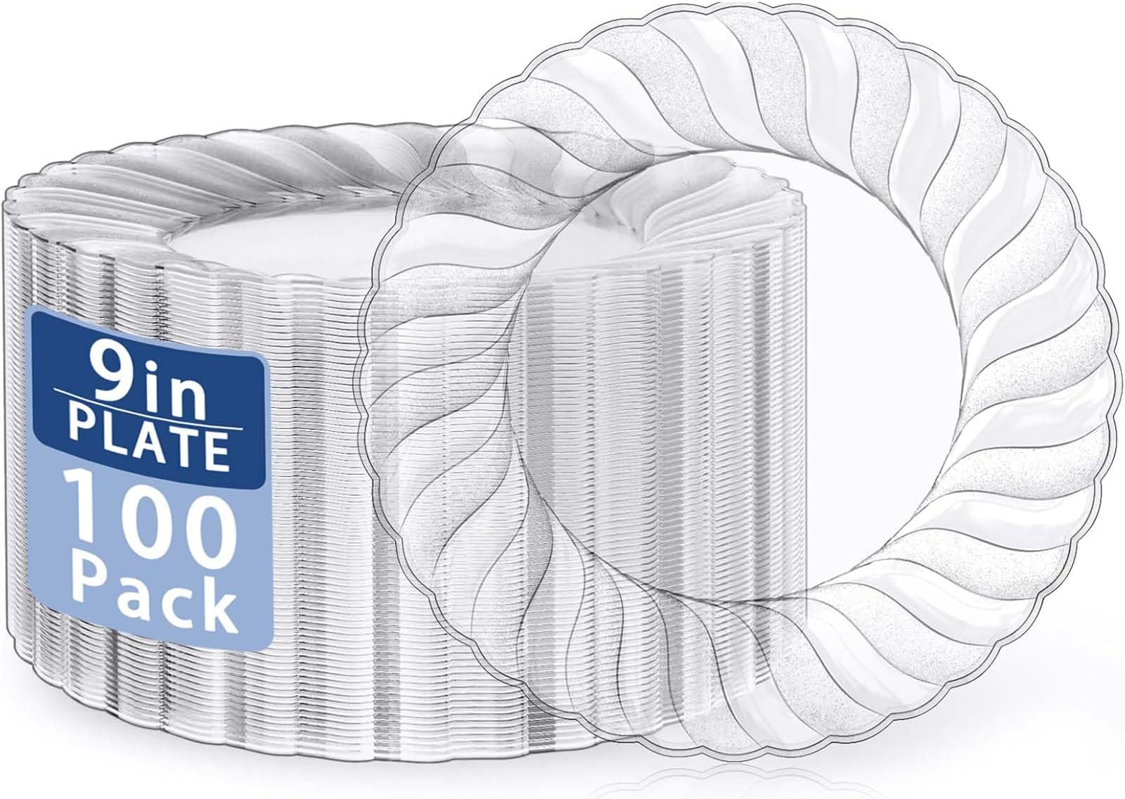 Amazon.com: Stock Your Home 100ct Polystyrene Plate, 9x9inch, Heavy ...