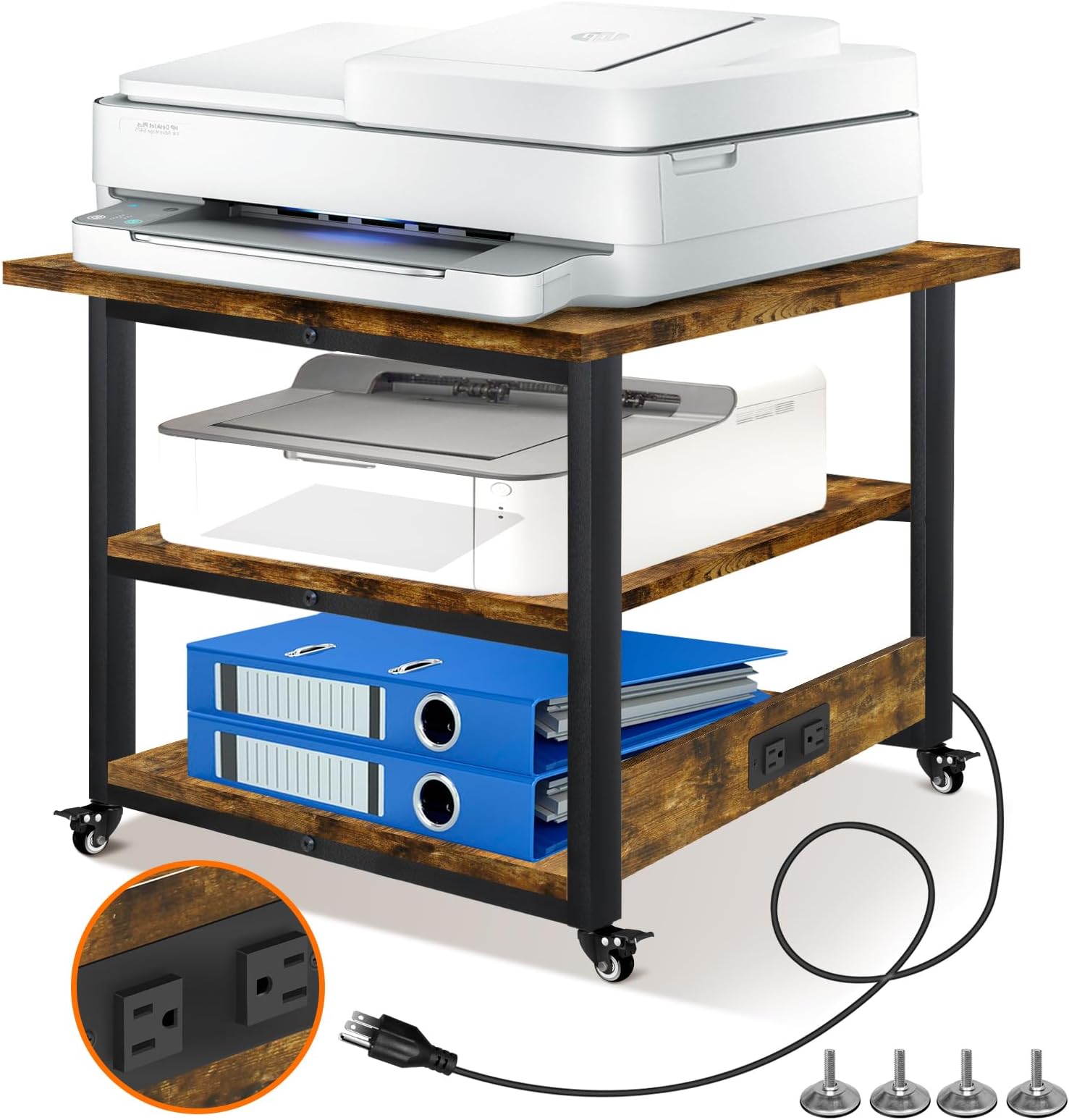 Amazon.com: Obihivlo 3 Tier Printer Stand, 19.7''x19.7'' Printer Table ...