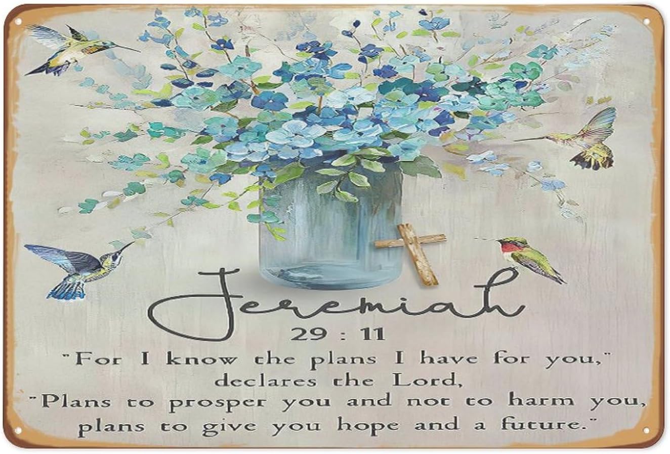 Amazon.com: Christian Jeremiah Wall Art Bible Verses Scripture Metal ...