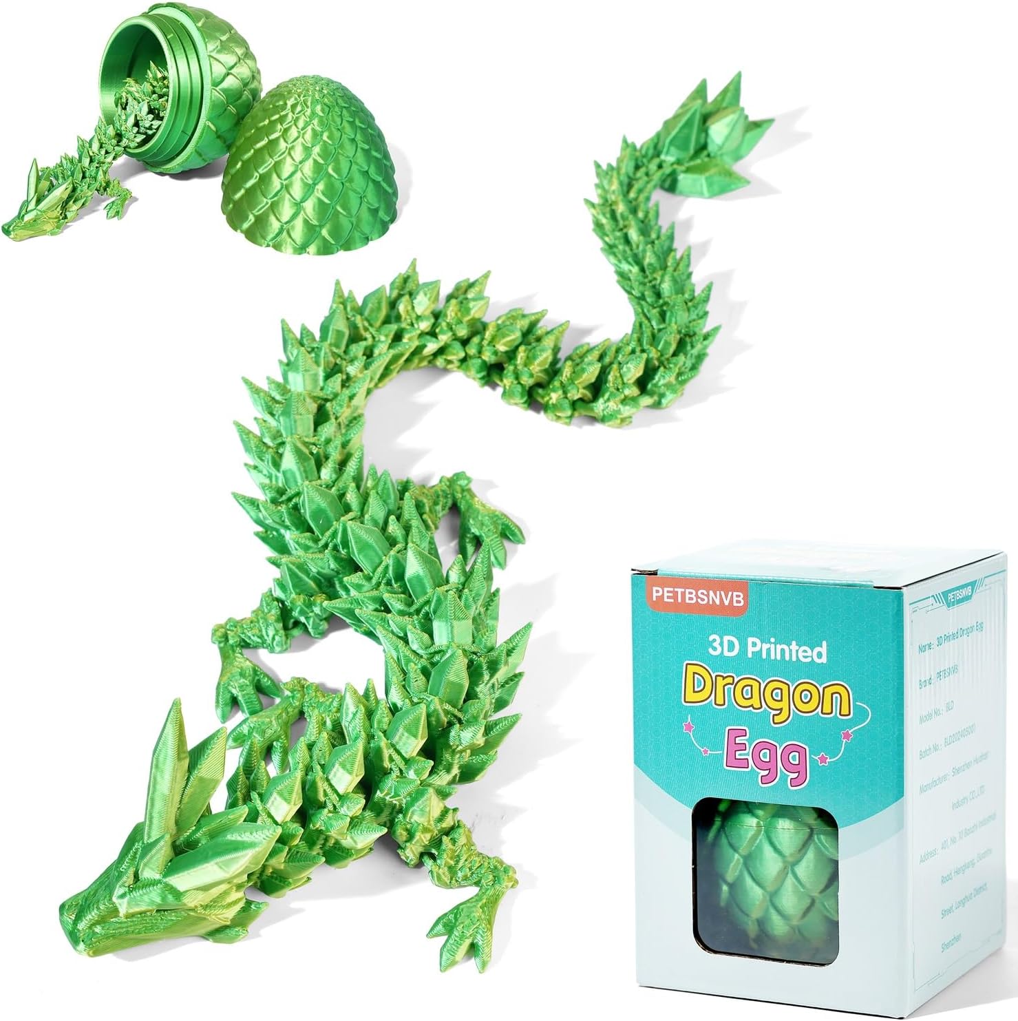 Amazon.com: PETBSNVB 12" 3D Printed Dragon in Easter Eggs, Easter ...