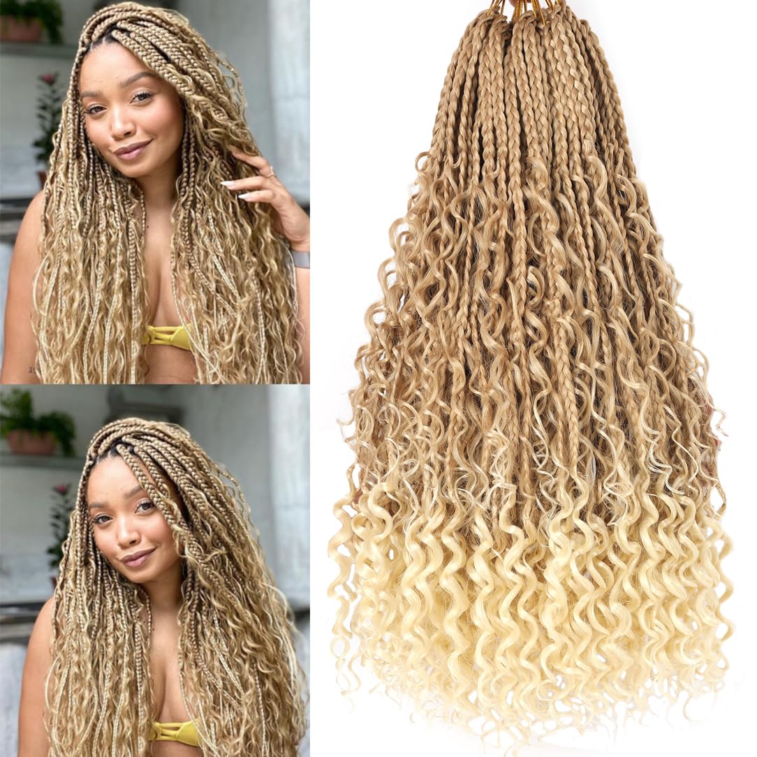 Amazon.com : Beverlee 24 Inch Boho Box Braids 8 Packs Goddess Box ...