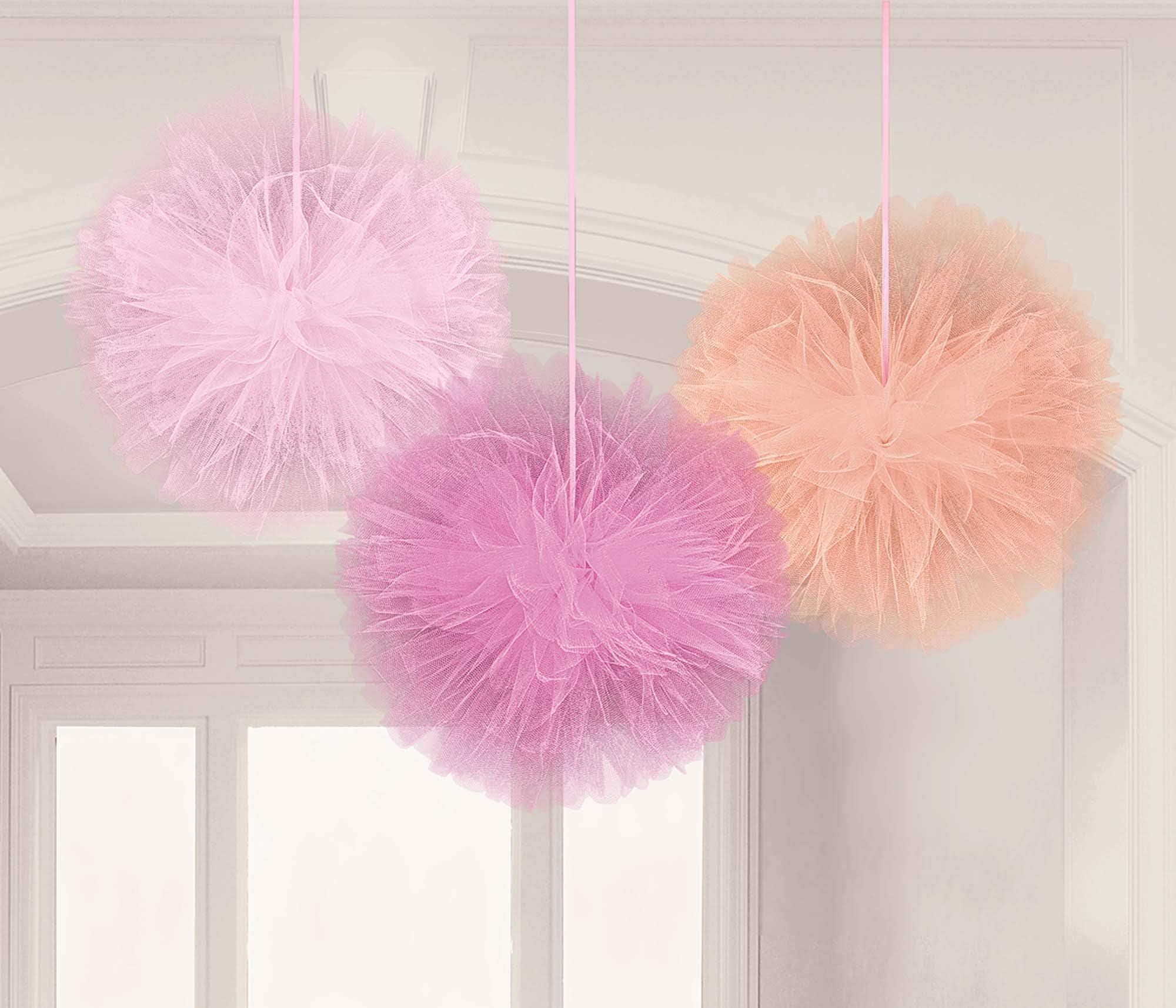 Amazon.com: Deluxe Round Tulle Fluffy Decoration, 12" (3-Pack ...