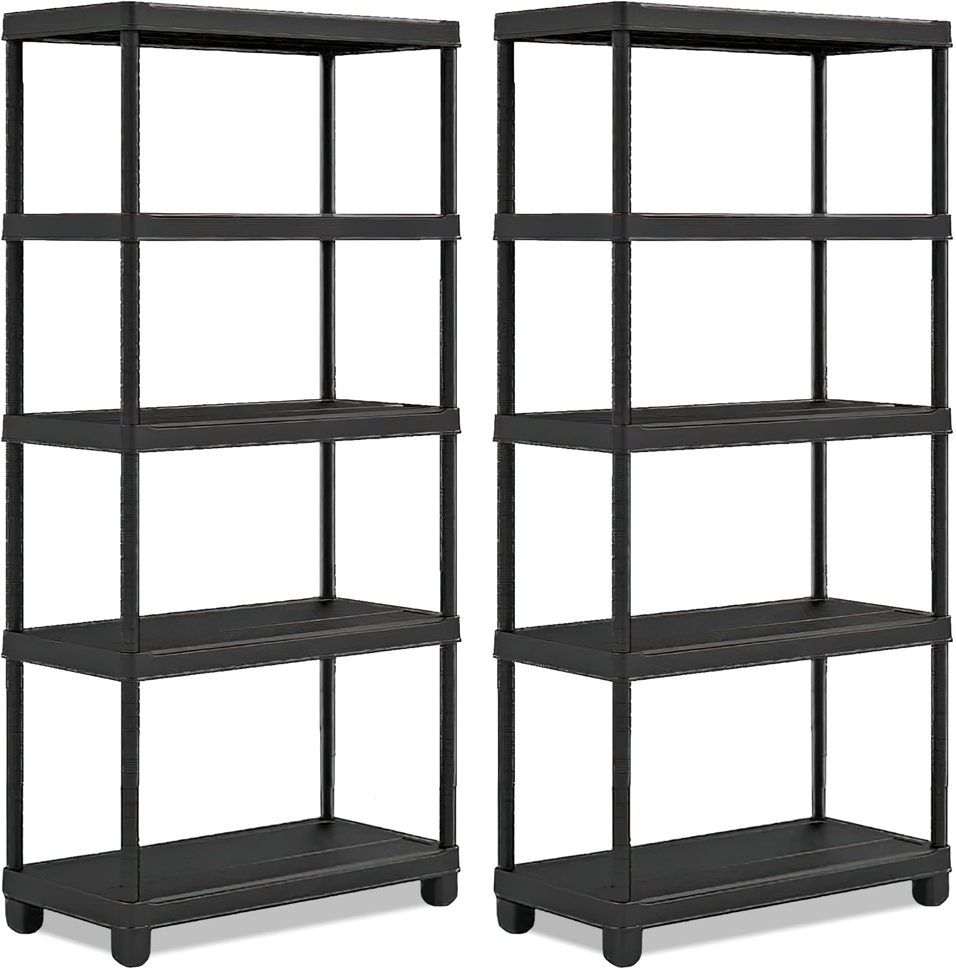 Vivo Technologies 2 x 5 Tier Heavy Duty Plastic Shelving Unit Storage ...