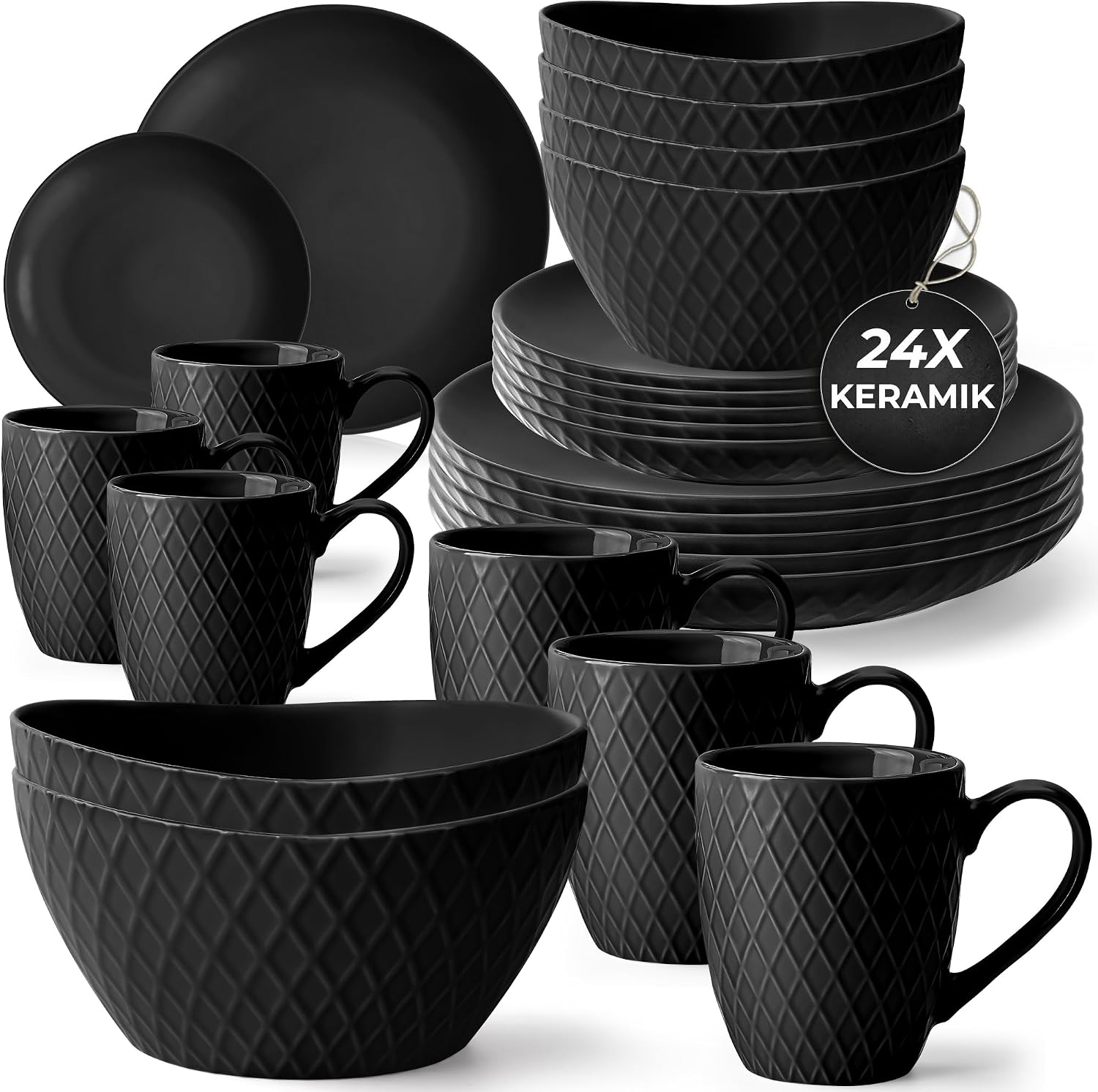 Tafelservice 6 Personen Schwarz