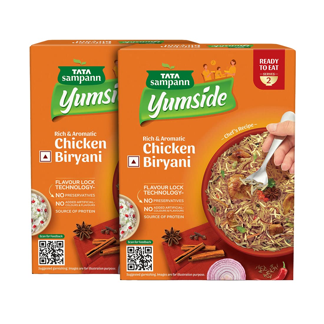 Tata Sampann Yumside Ready to Eat Chicken Biryani, 330g, Instant Food ...