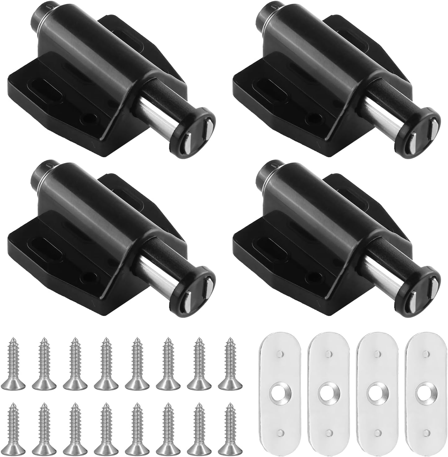 4 Pack Magnetic Push to Open Door Catch for Cabinet, Magnetic Pressure ...