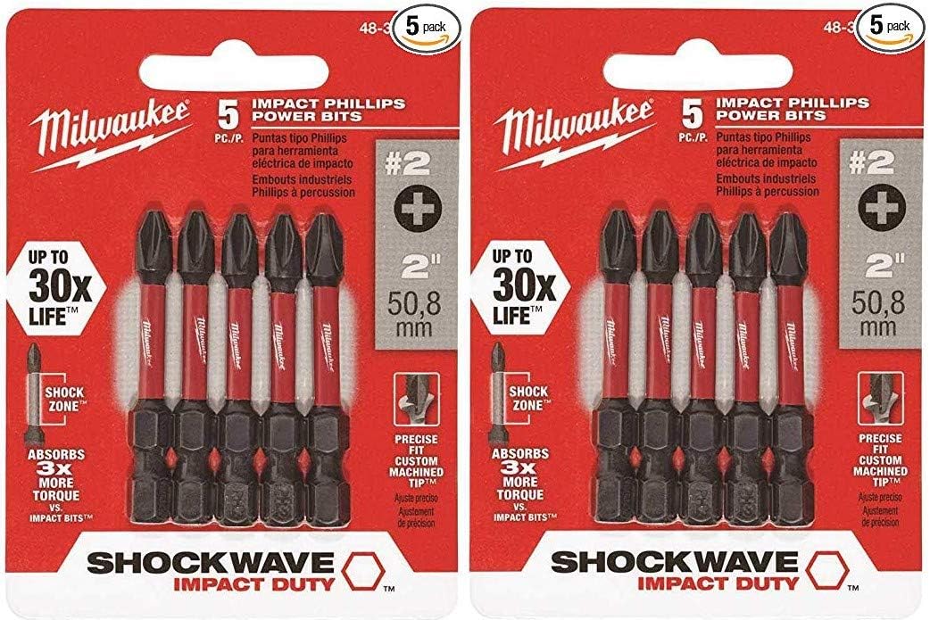 MILWAUKEE ELECTRIC TOOL 48-32-4564 Shockwave Power Bit Phillips #2, 3 1 ...