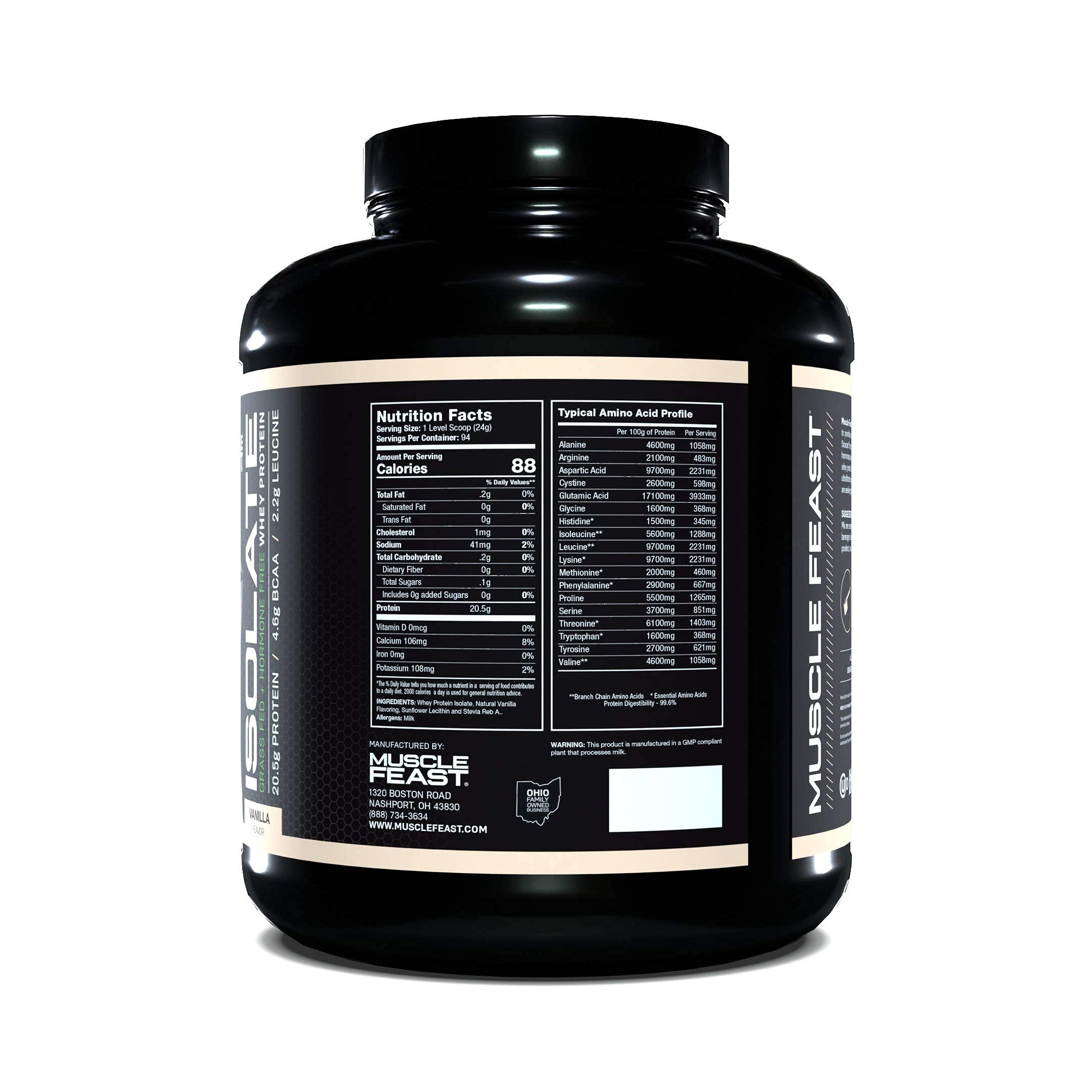 Muscle Feast 100% Grass Fed Whey Protein Isolate | All Natural, Hormone ...