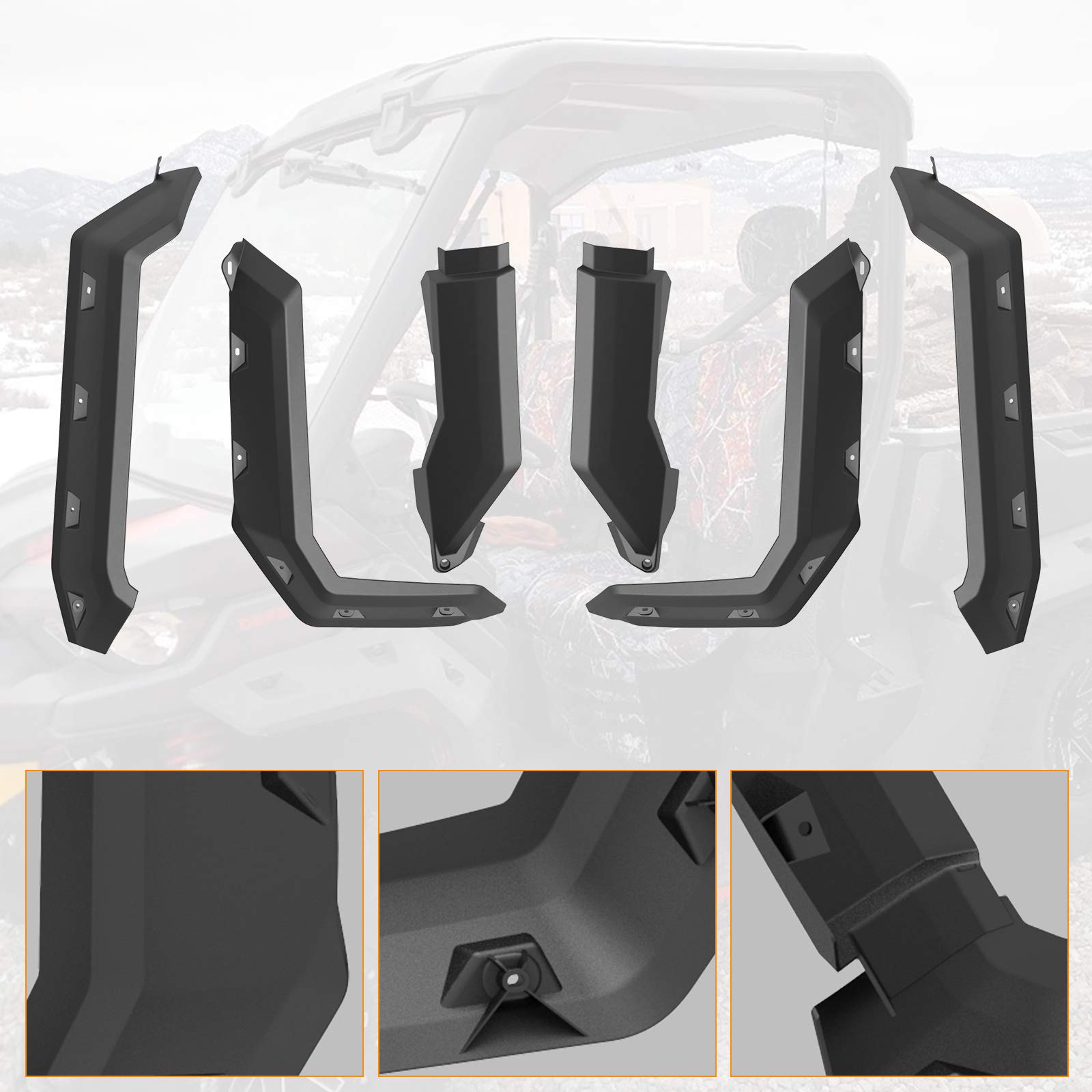 KIWI MASTER Fender Flares Extensions Compatible for 2016-2023 Can Am ...