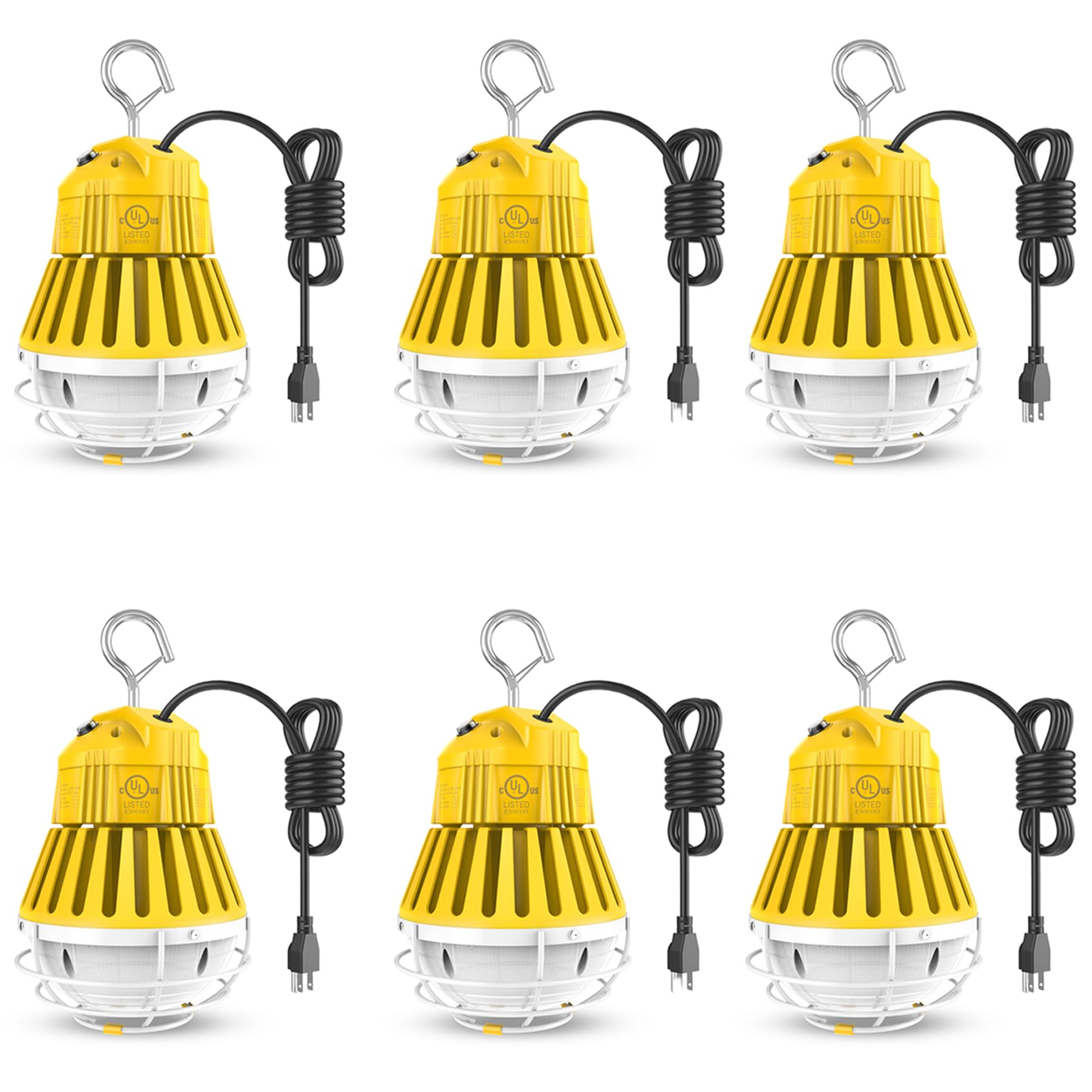 Snapklik.com : 6 Pack 80W LED Temporary Work Light UL Listed 10400LM ...