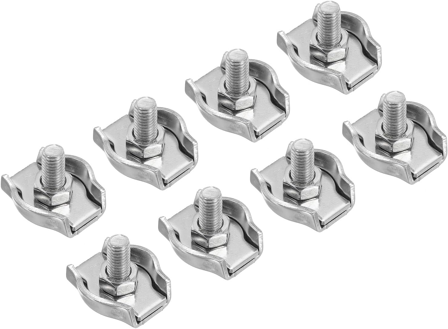PATIKIL 1/8" / 3mm Simplex Bolt Wire Rope Clip, 8Pcs M4 304 Stainless ...
