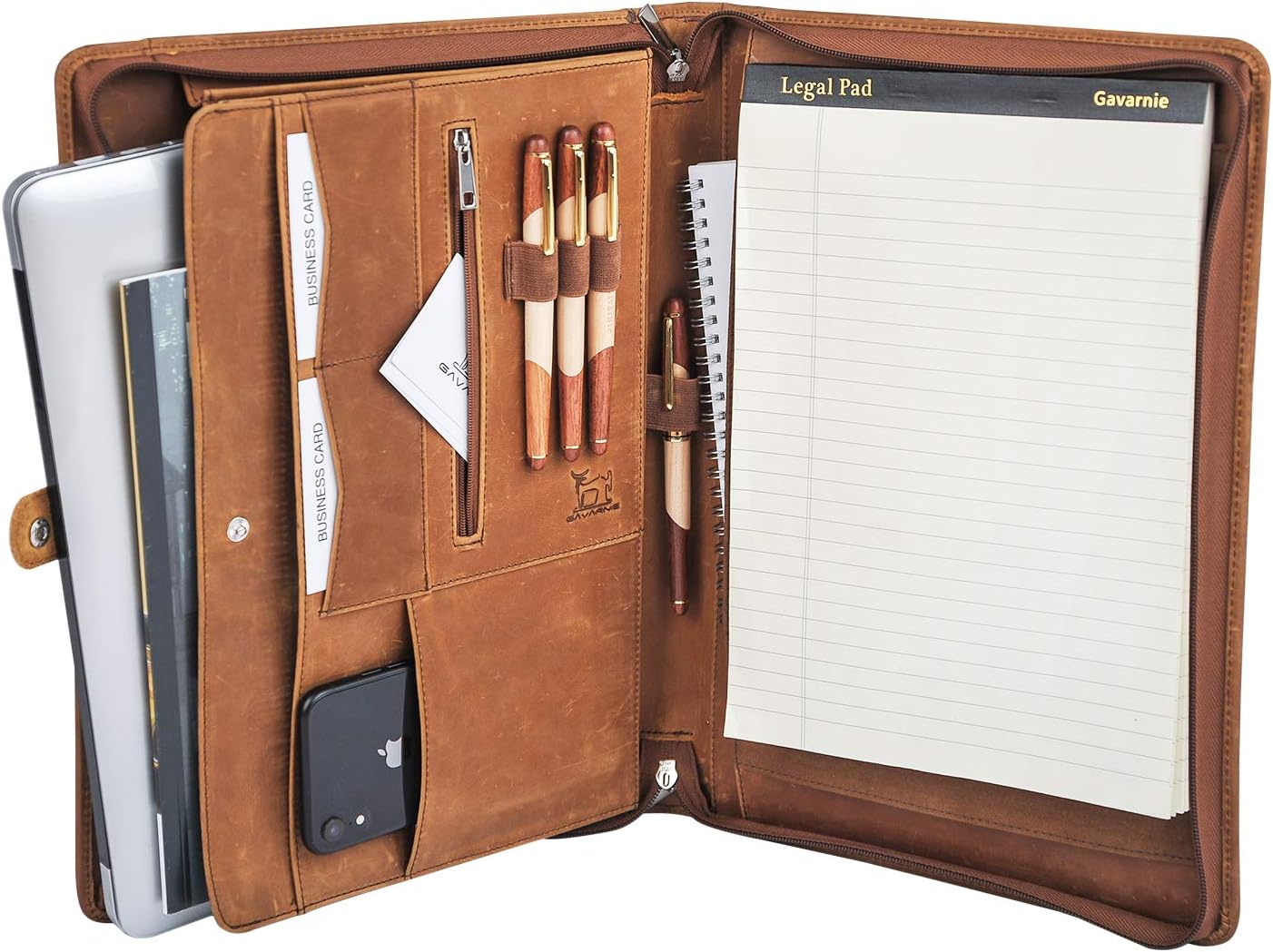 Amazon.com : Gavarnie Genuine Leather Business Portfolio Padfolio ...