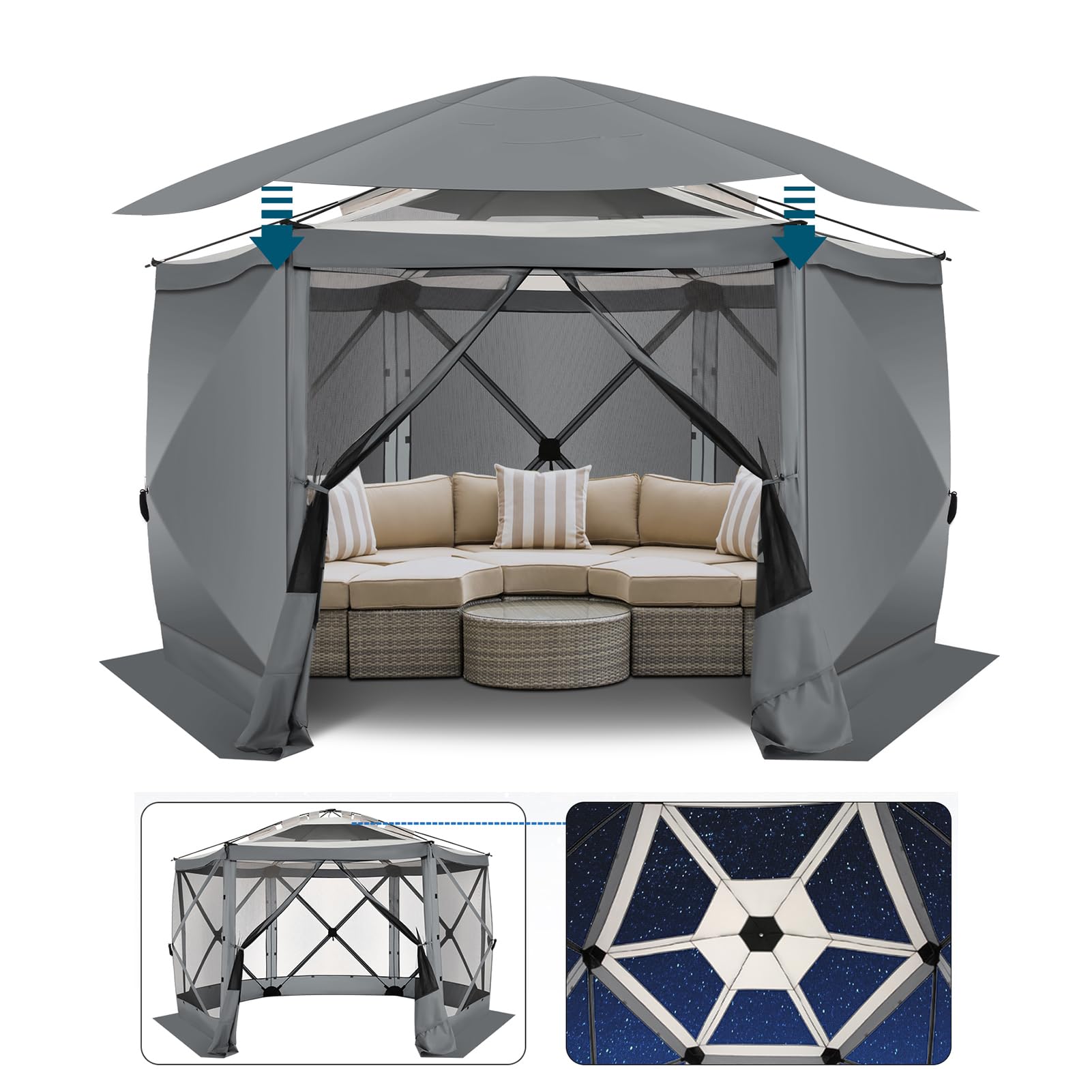 Snapklik.com : TOOLUCK Pop Up Gazebo Screen Tent Screen House Screen ...