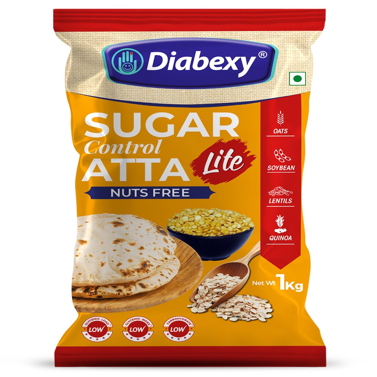 Diabexy Atta Sugar Control LITE Nuts Free for Diabetics - 1kg : Amazon ...