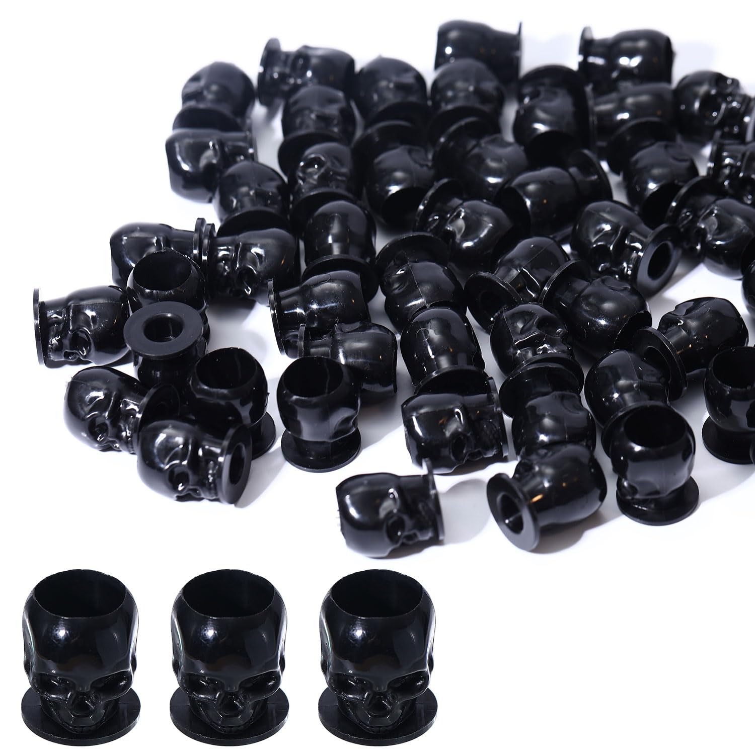 Amazon.com: OFEYLE Tattoo Ink Caps Disposable Skull Tattoo Ink Cups ...