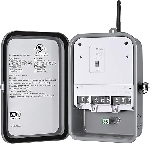 DEWENWILS Pool Pump Timer, Outdoor Wi-Fi Box, Heavy Duty 40A 120-277 ...