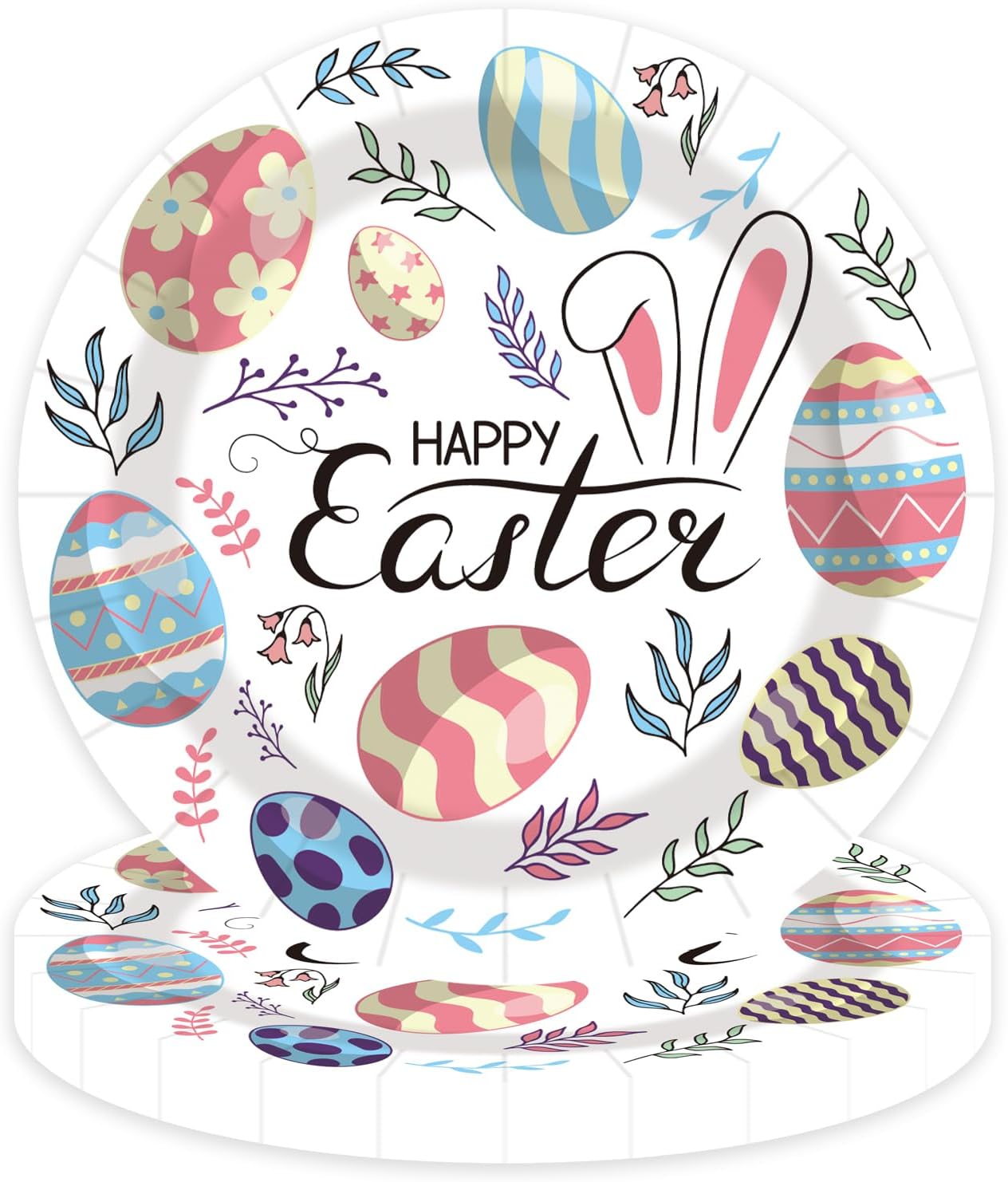 Amazon.com: EVYIENEN 50 Pcs Happy Easter Paper Plates,7 inch Colorful ...