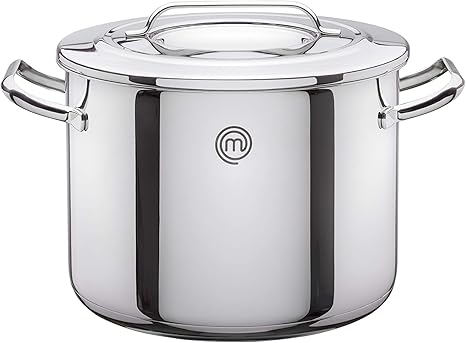 MasterChef Stainless Steel Cookware 24cm Stock Pot with Lid, 7.8L ...