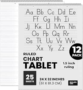 Amazon.com: E-CLIPS USA Anchor Chart Paper For Teachers, Chart Tablet ...