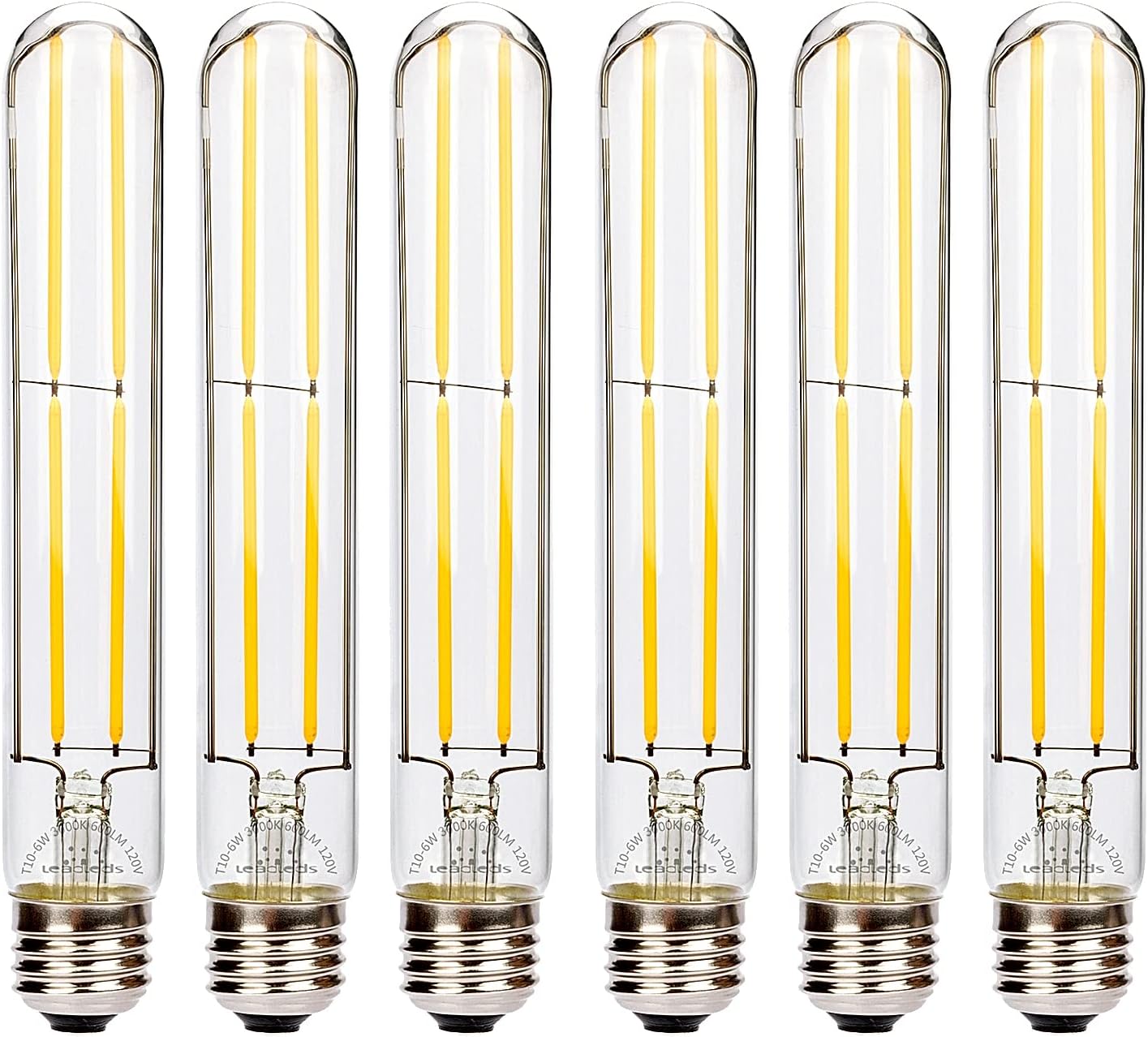 Leadleds Vintage T10 LED Long Light Bulbs, 60 Watt Equivalent Tubular ...