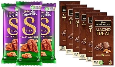 Cadbury Temptation Almond Treat Chocolate, 72g (Pack of 6) & Cadbury ...