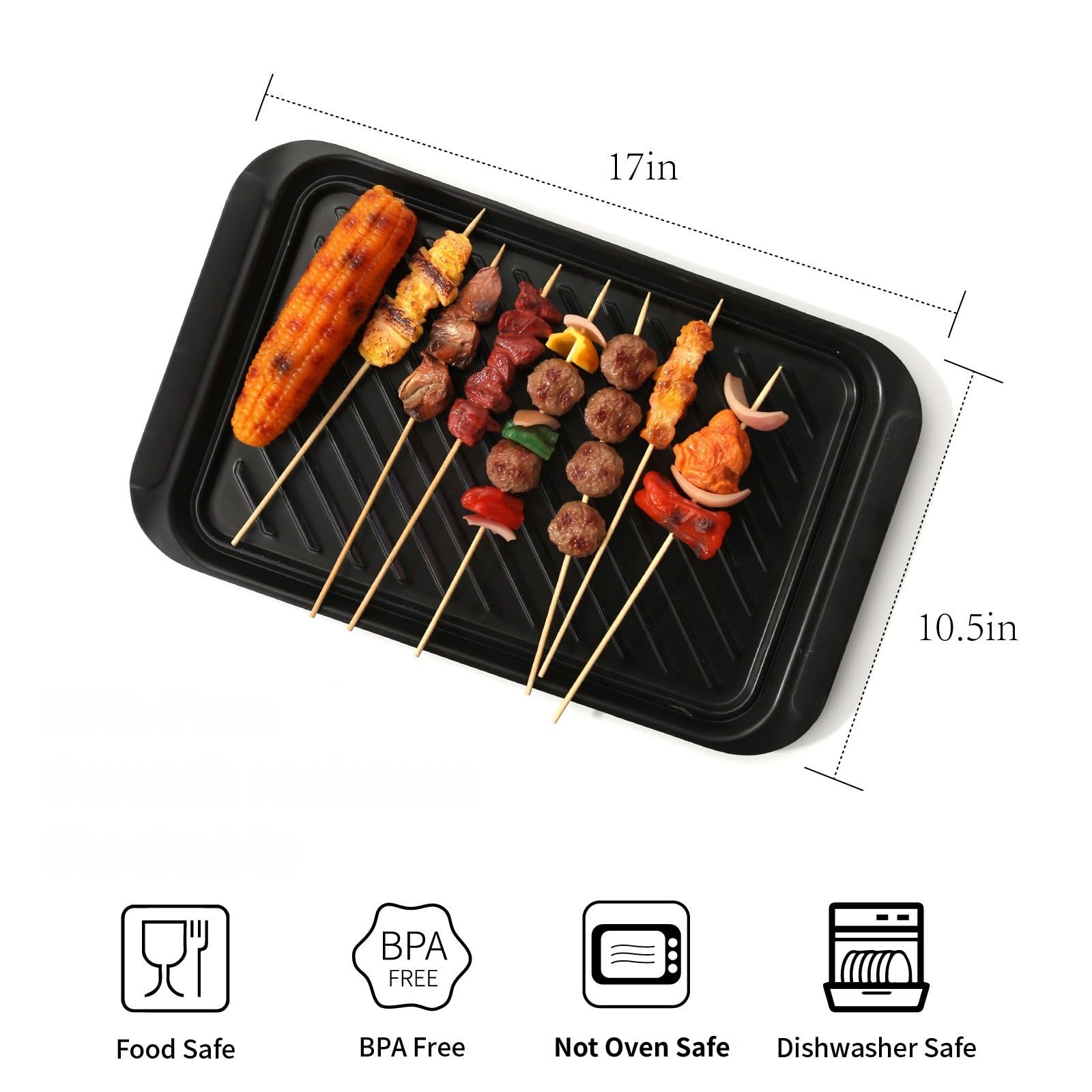 Snapklik.com : Grilling Prep And Serve Trays, 17" BBQ Tray For Meat ...