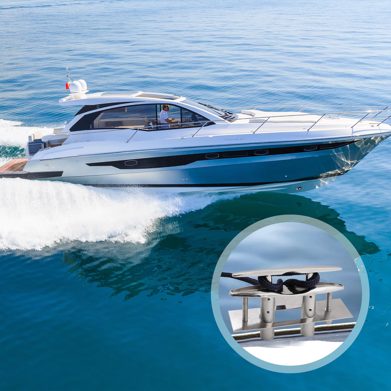 Pull Up Tissting 8 Inch Boat Cleat - 316 Stainless Steel Flush Mount ...