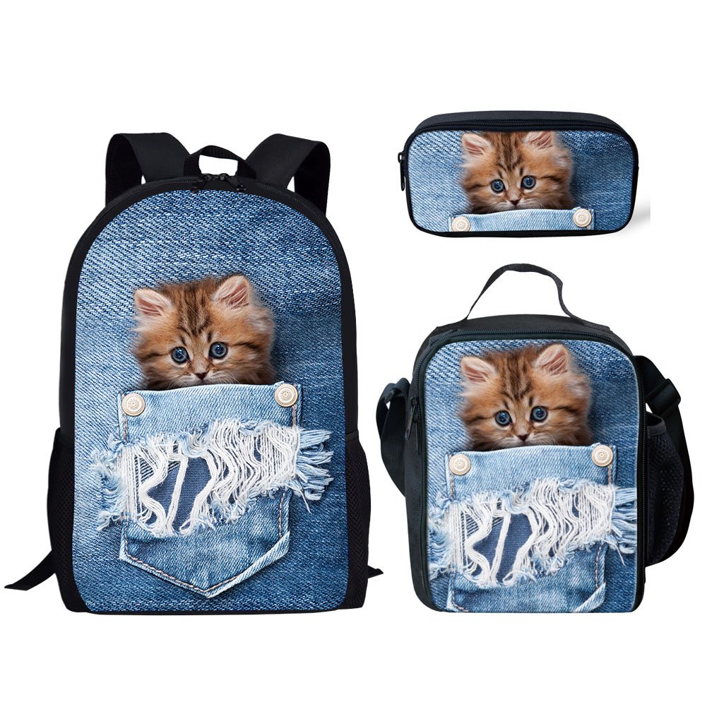 Kids Cat Backpack Set My Melody Kuromi Laptop Backpack School Student ...