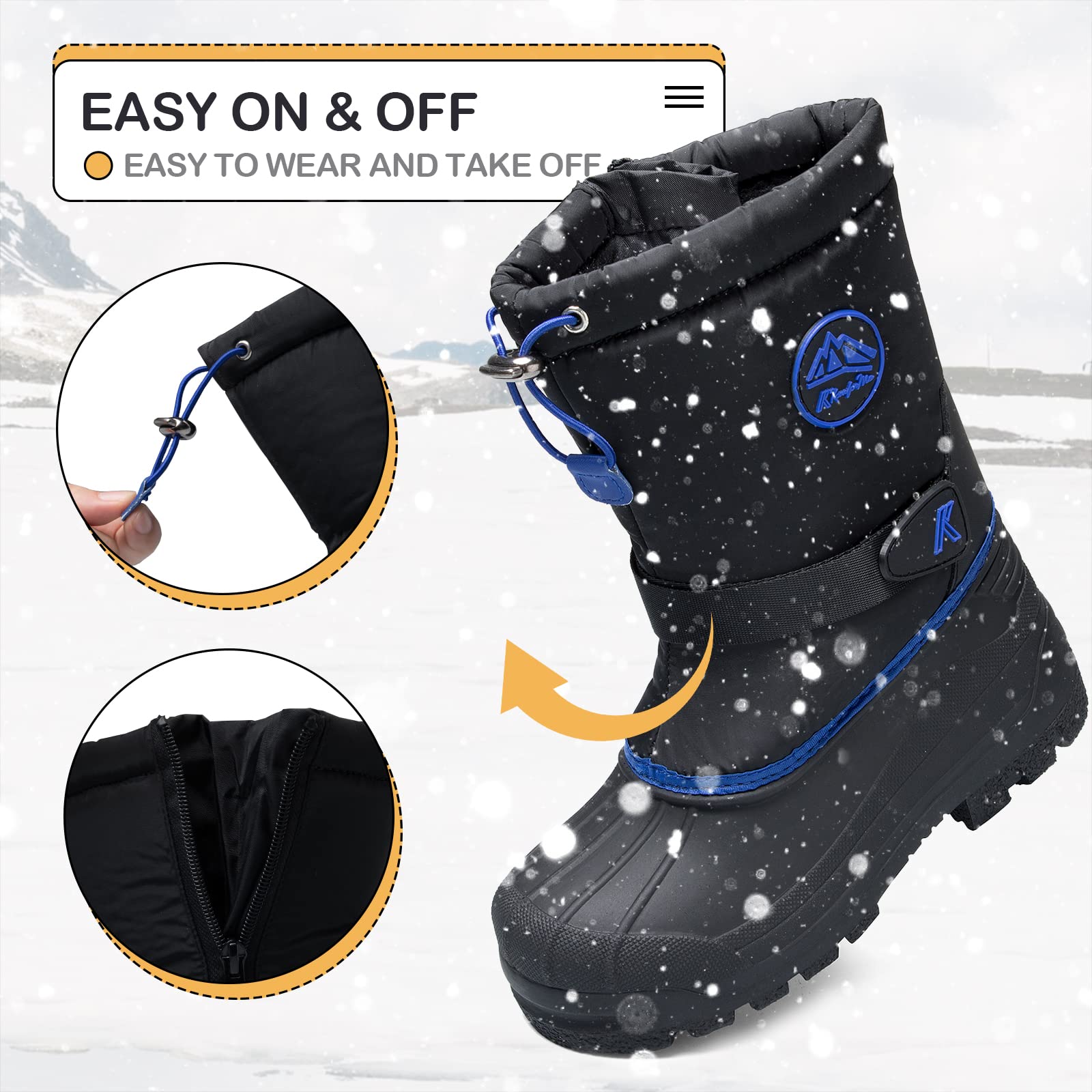 Snapklik.com : K KomForme Snow Boots For Boys & Girls Warm Waterproof ...