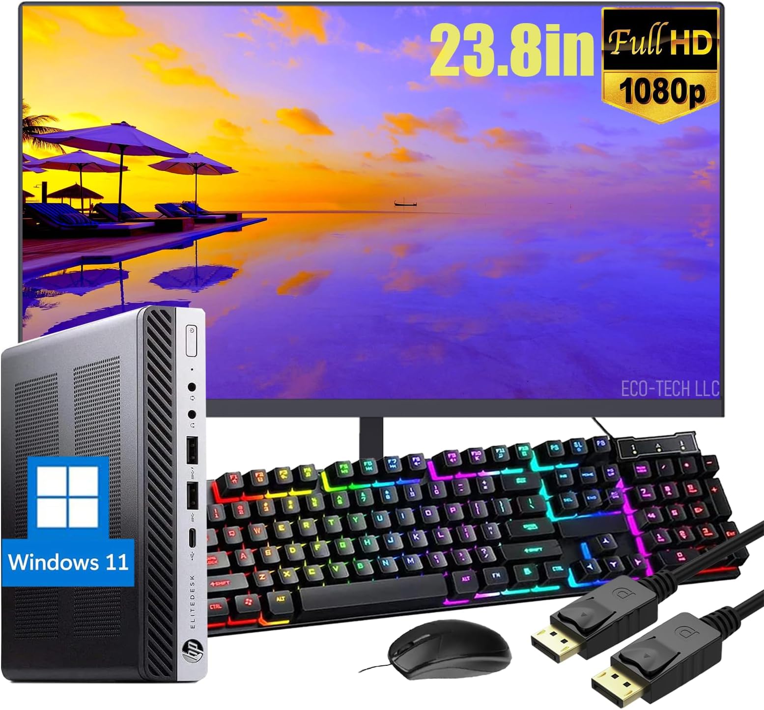 Amazon.com: HP Elitedesk 800 G4 Mini PC Desktop w/ 23.8" FHD Monitor ...