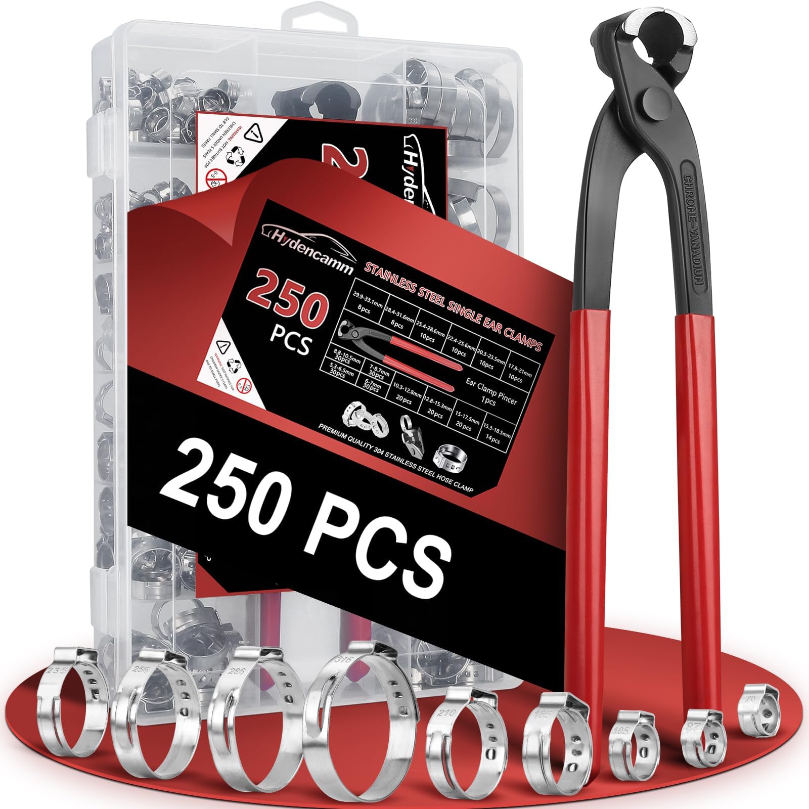 Amazon.com: Oetiker Size 5/8" (18 mm), Double Ear Clamps, Zinc-Plated ...