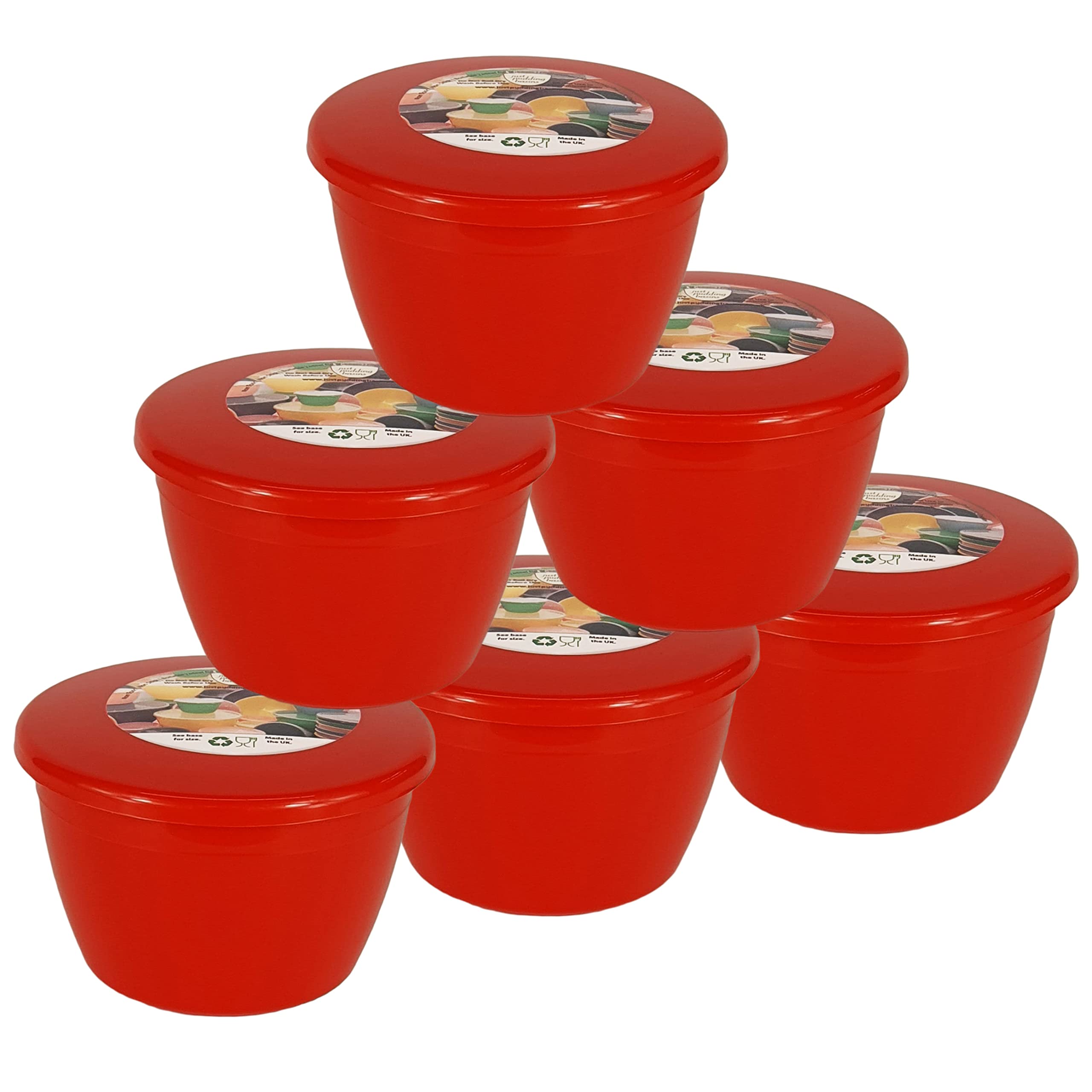 Just Pudding Basins Red 0.5 Pint, 280ml Steaming Basin Food Safe BPA ...