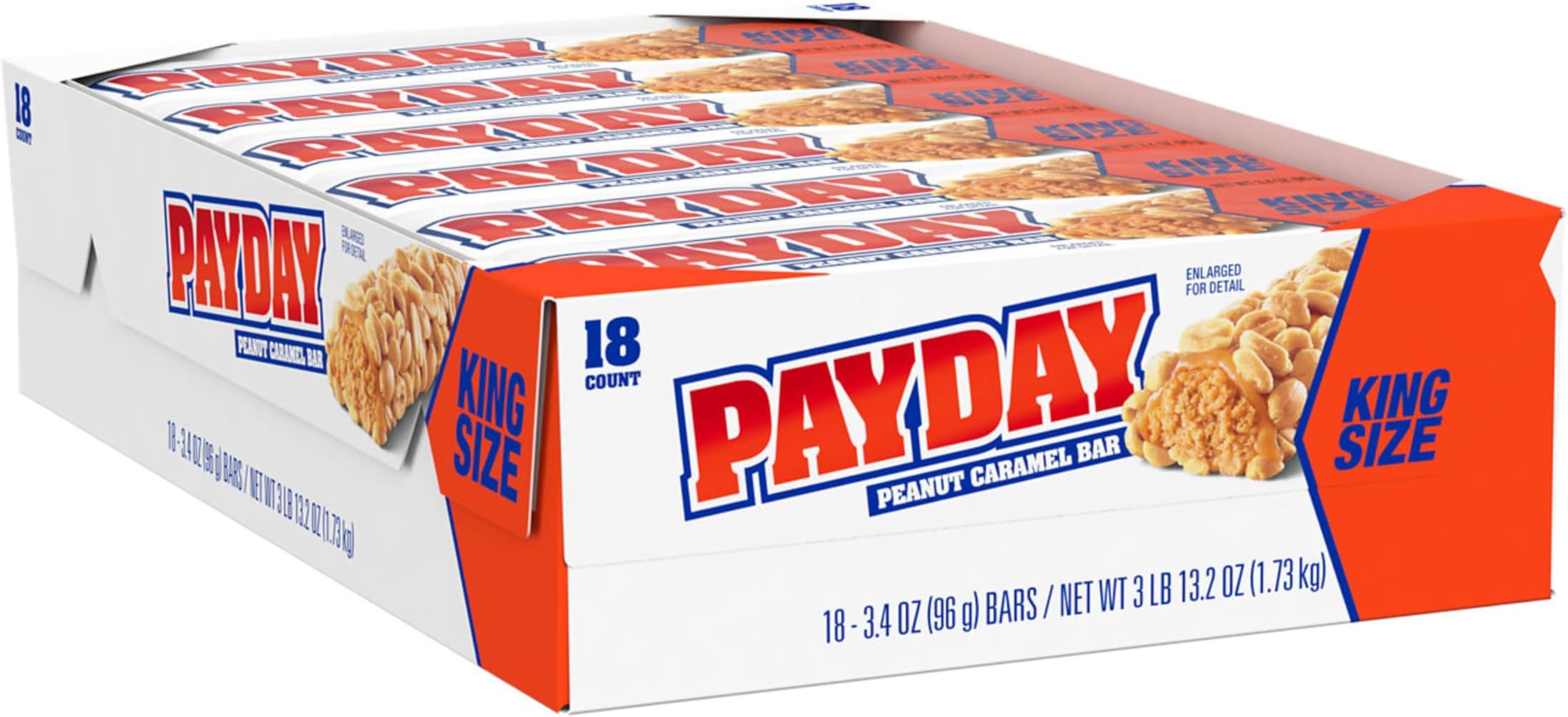 Amazon.com : PAYDAY Peanut Caramel King Size, Candy Bars, 3.4 oz (18 ...