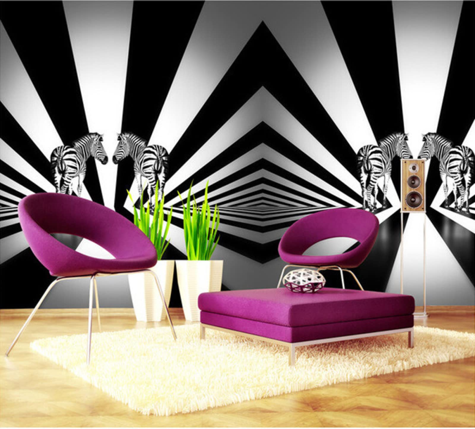 Zebra Design Black And White Rooms