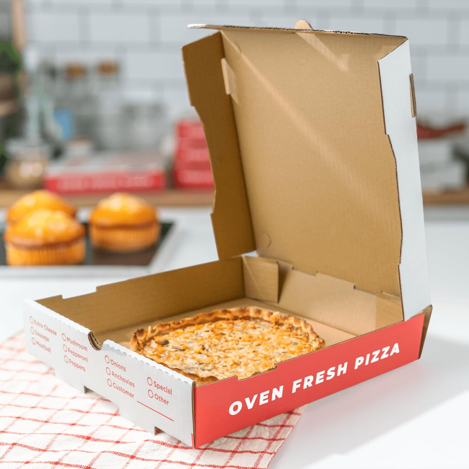 Snapklik.com : Karat Pizza Boxes 10" X 10" 50 Pack Classic Red Print ...