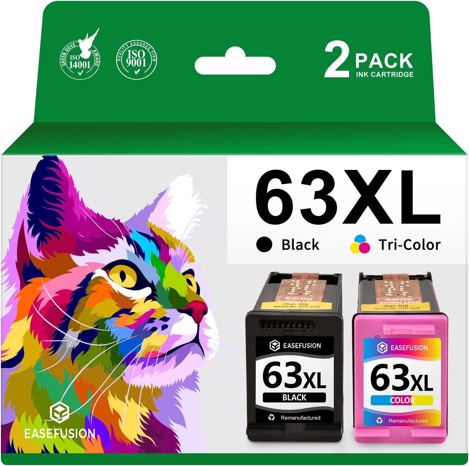 Amazon.com: EaseFusion 63XL Replacement for HP Ink 63 XL 63XL Ink ...