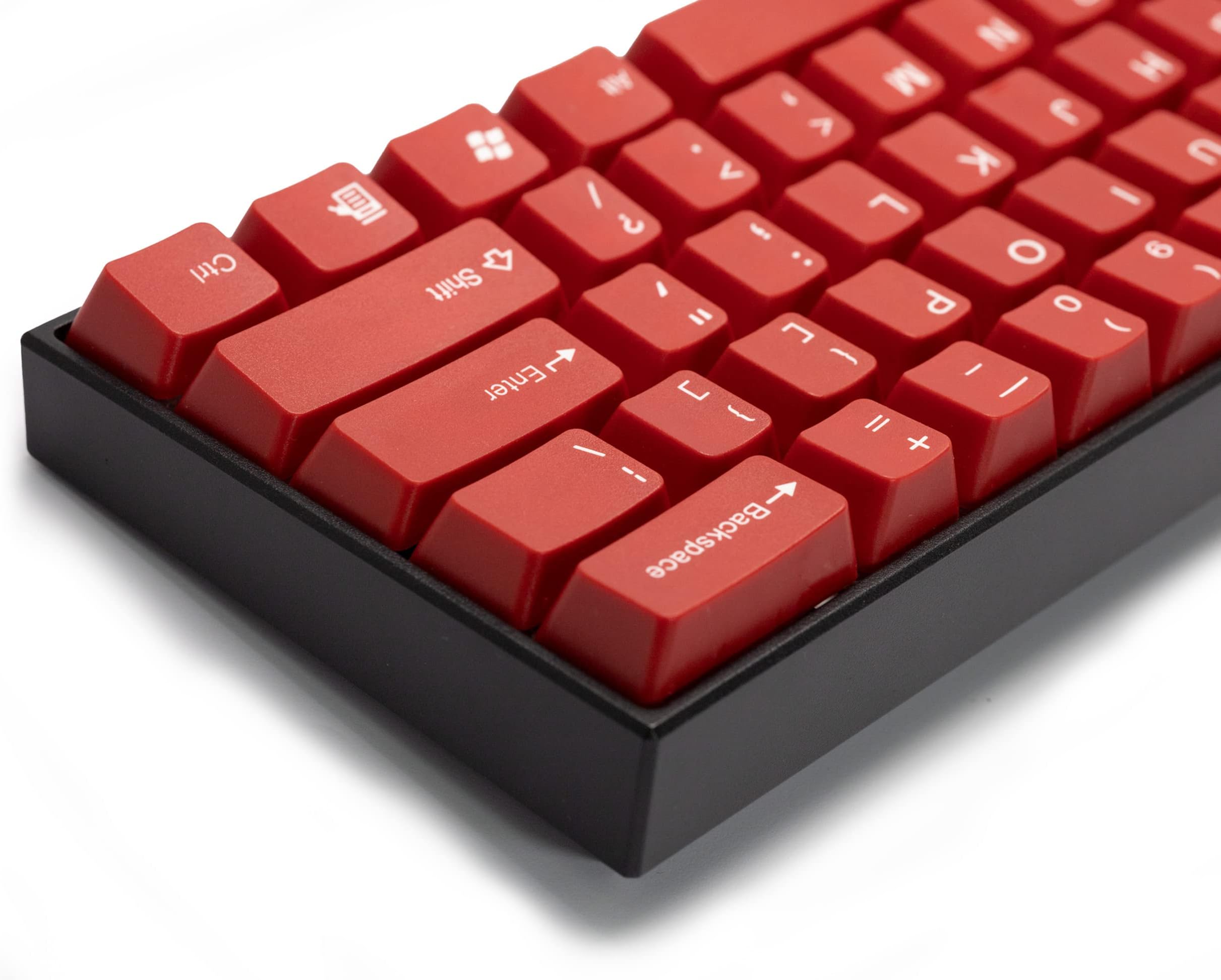 Amazon.com: TAI-HAO OEM Profile Red Keycaps 122 ANSI Layout Compatible ...