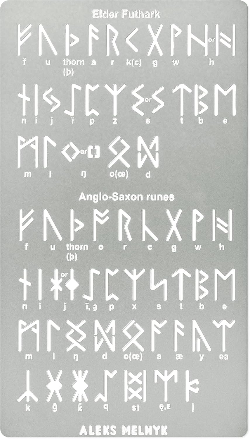 Aleks Melnyk No.409 Metal Stencil, Elder Futhark and Anglo-Saxon Runes ...