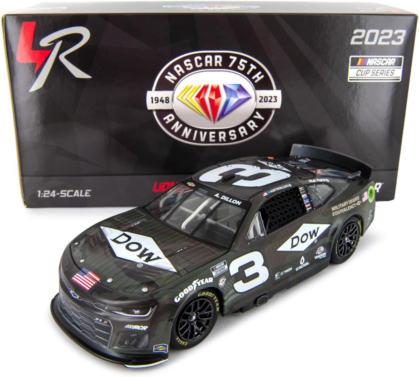 Amazon.com: Lionel Racing Austin Dillon 2023 Military Camo Dow Salutes ...