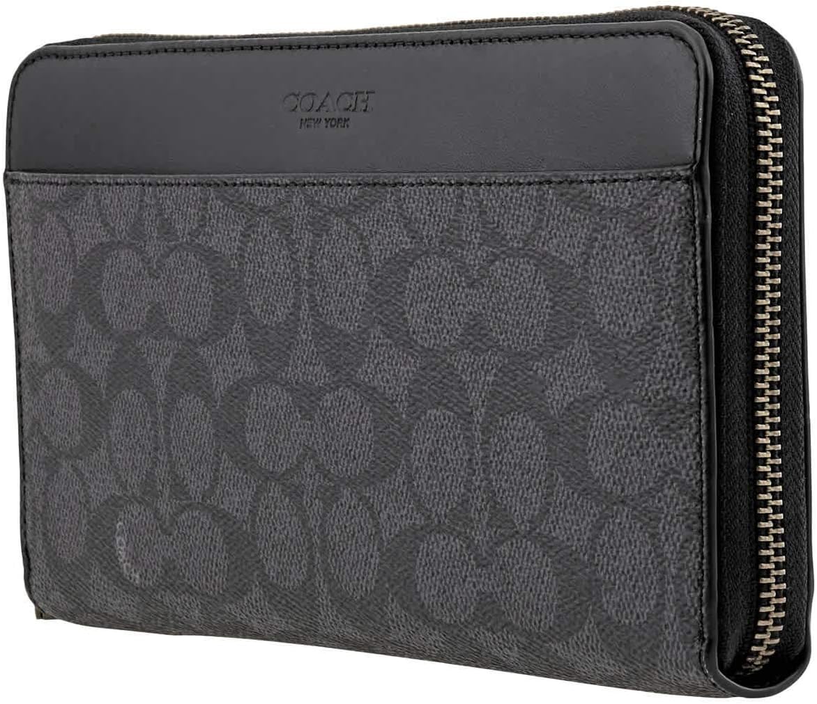Amazon.com: Coach Grey Signature Canvas Travel Wallet : Clothing, Shoes ...