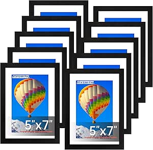 Amazon.com - FIXSMITH 5x7 Picture Frame Set of 10, Black Photo Frames ...
