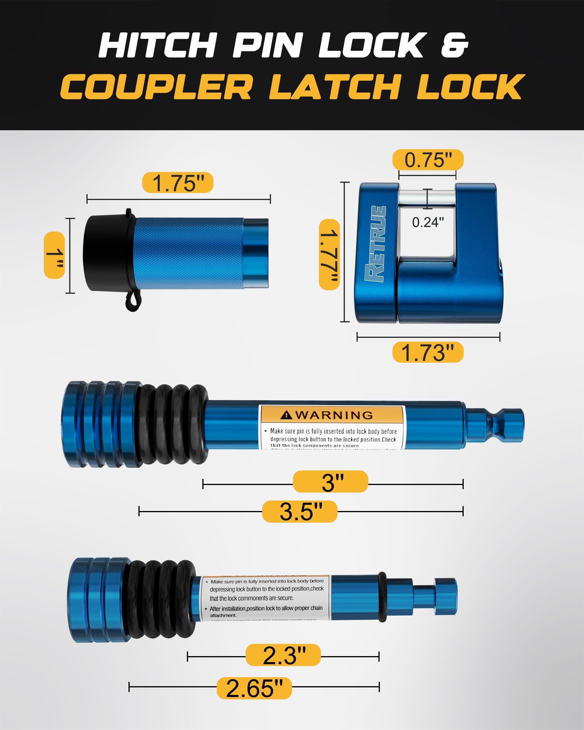 Snapklik.com : RETRUE Keyed Alike Trailer Lock Set Tow & Store Lock Kit ...