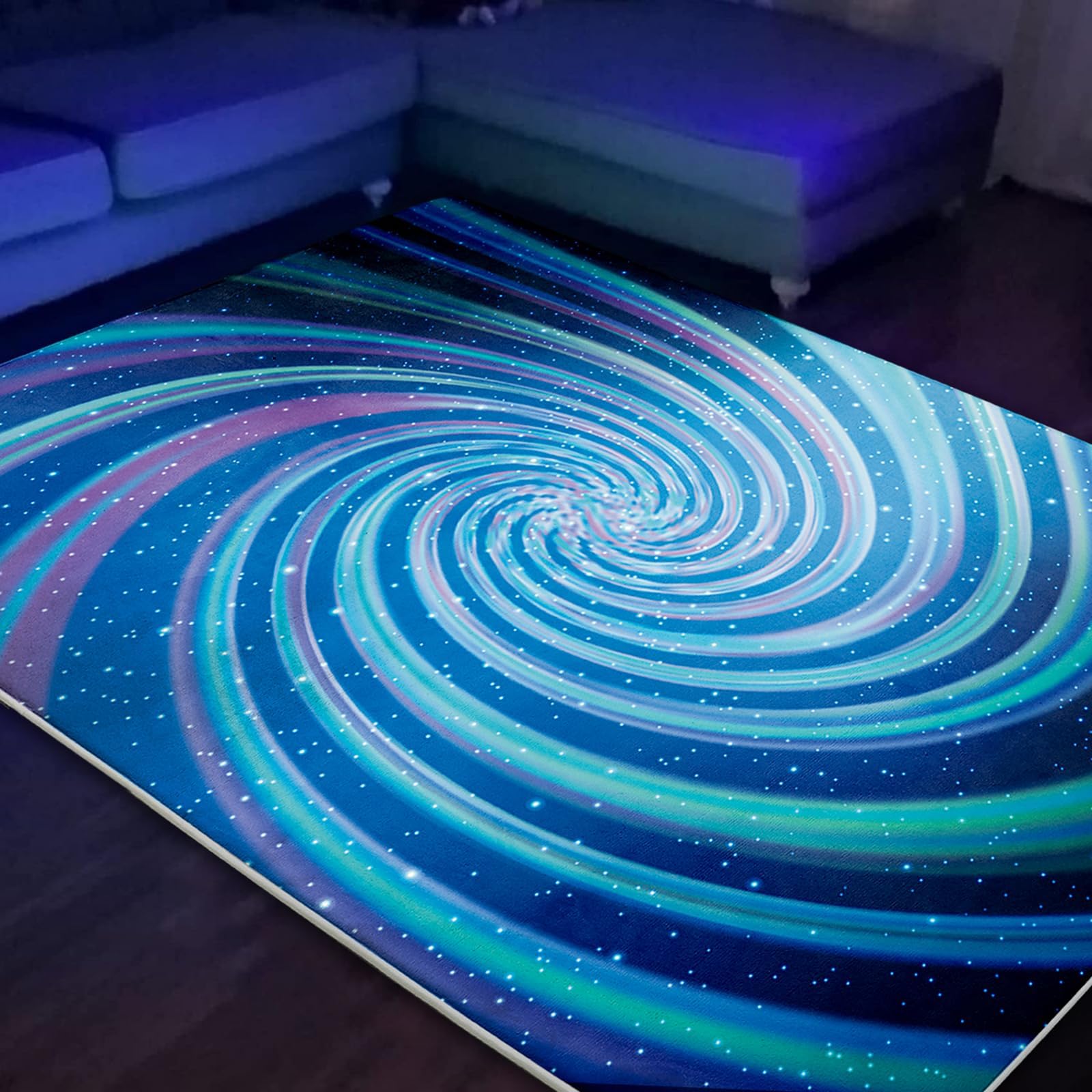 Amazon.com: EISKBC Blacklight Burning Sun Area Rug, Neon UV Reactive ...