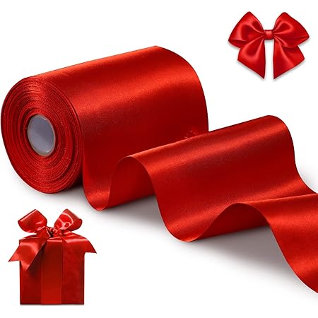 Red Satin Ribbon 4 Inch x 22 yd Wide Thick Ribbon for A Grand Opening ...