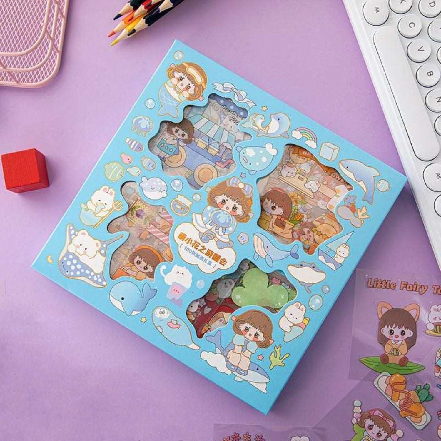 Careflection PVC School Girl Theme Kawaii Stickers -100 Sheets Cute ...
