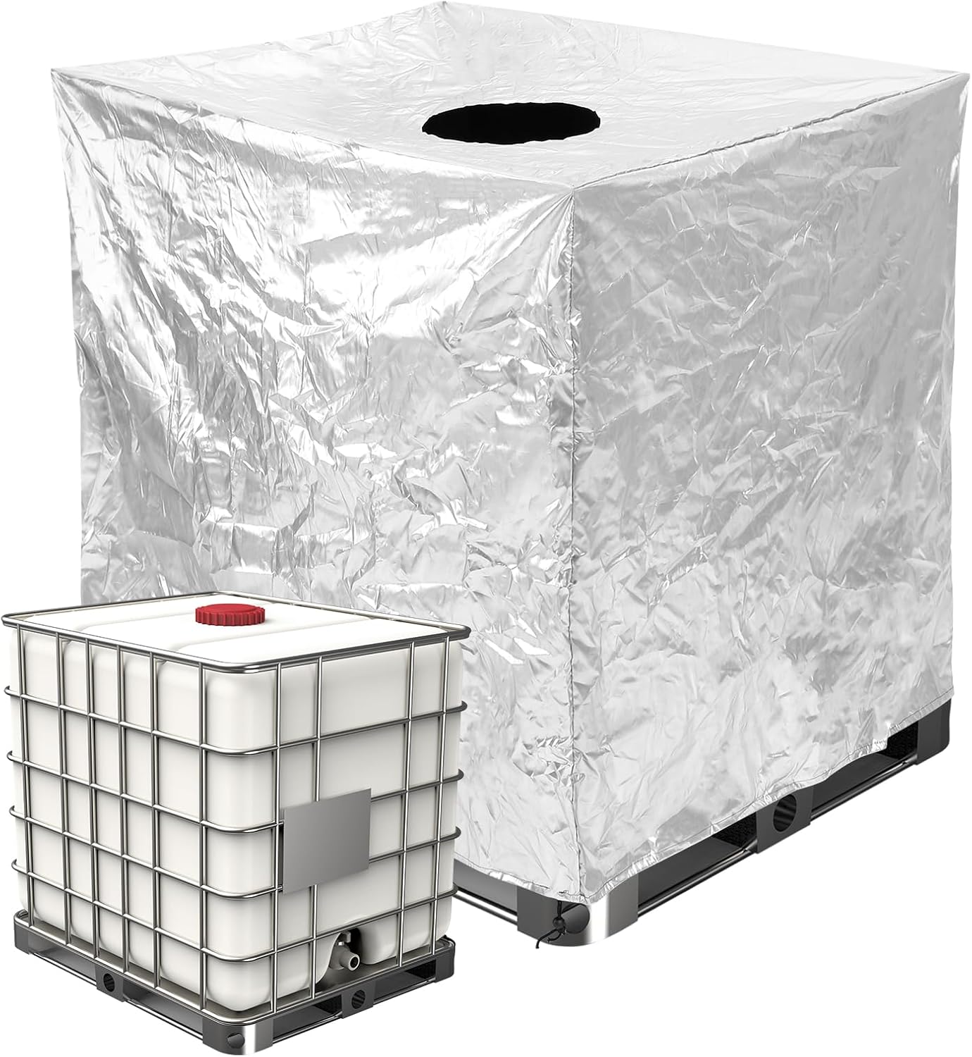 Amazon.com : uxcell IBC Tote Cover, 47" L x 39" W x 46" H Sunshade ...