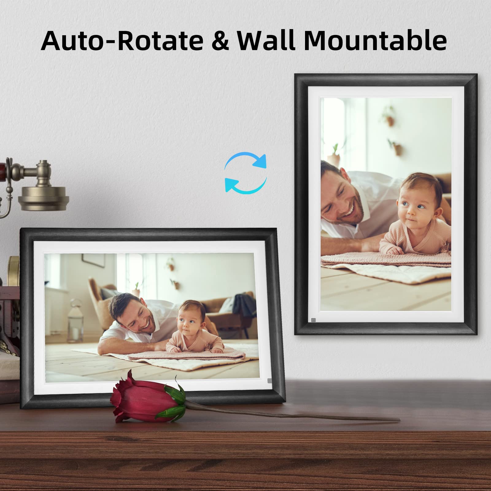 15.6 Inch Digital Picture Frame QOCEN Large Digital Photo Frame with ...